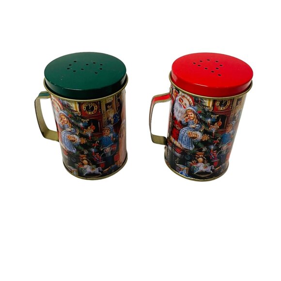 Holiday | Holiday | Vintage Christmas Holiday Metal Shakers Set Green ...